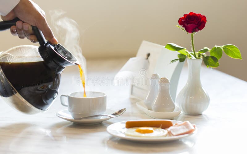 Breakfast with coffee stock photo. Image of continental - 187710716