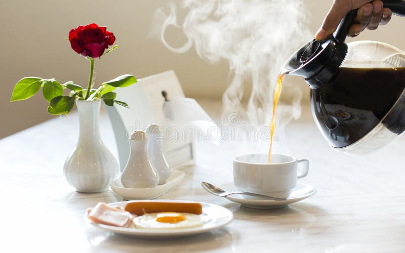 Breakfast with coffee stock image. Image of aroma, breakfast - 187710723