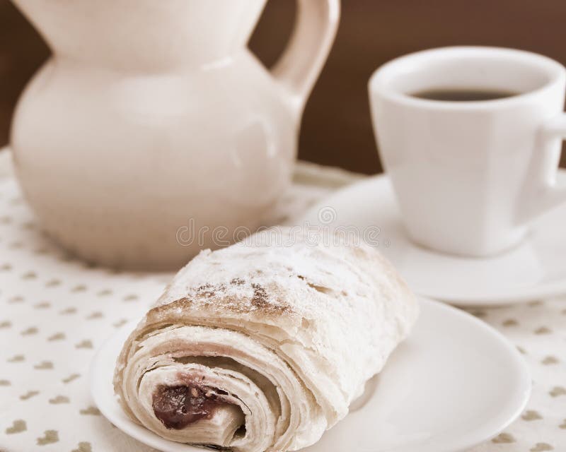 Breakfast with coffee stock image. Image of eating, sugar - 18835851