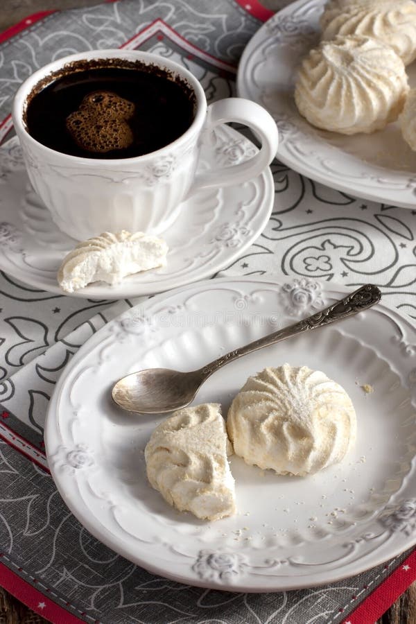 Breakfast with Coffee and Cookies Stock Image - Image of still ...