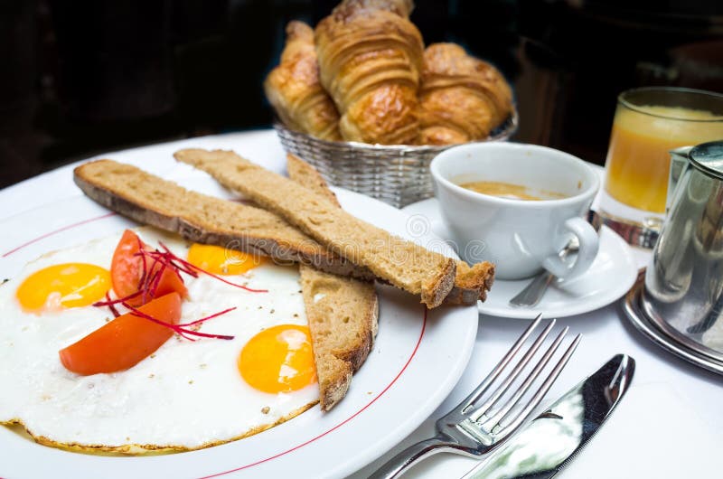 Breakfast with coffee stock image. Image of cafe, golden - 40859005