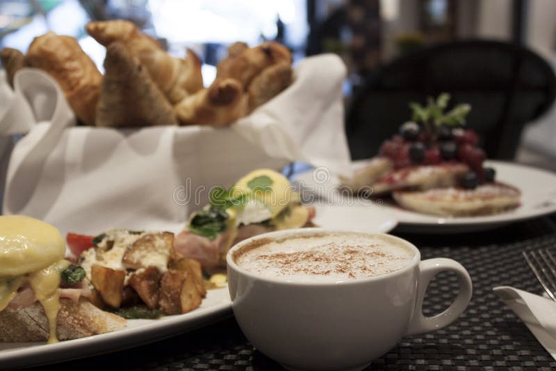 Breakfast with coffee stock image. Image of sweetbread - 48572933