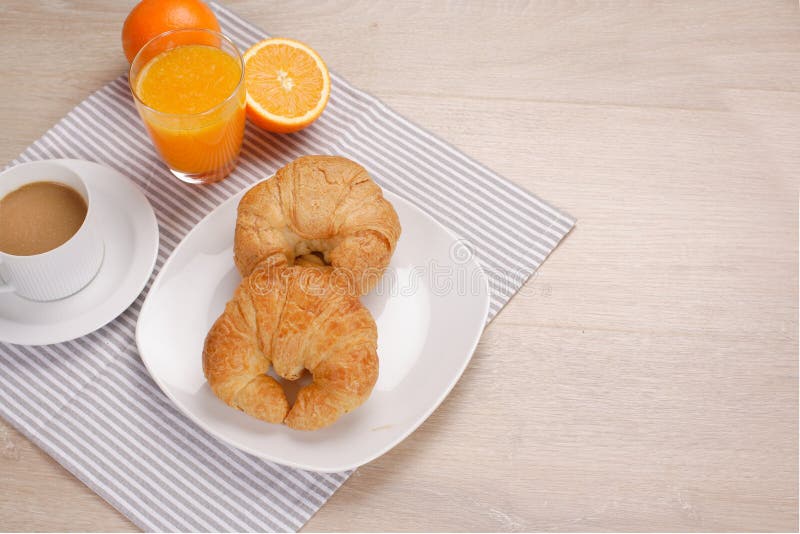 Breakfast Coffee and Orange Juice Stock Image - Image of wooden ...