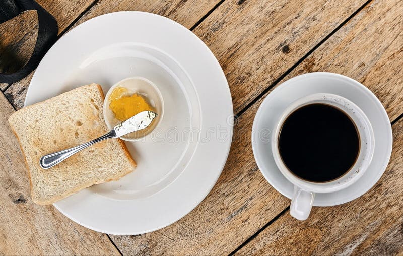 Breakfast Coffee Toast and Pineapple Jam Stock Image - Image of breakfast, coffee: 353277409
