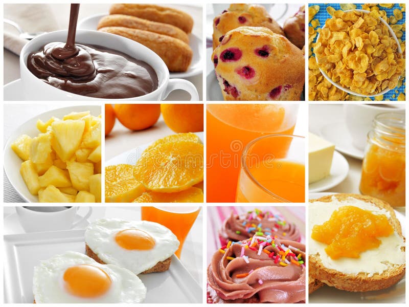 Breakfast collage stock image. Image of meal, cakes, collage - 38241387
