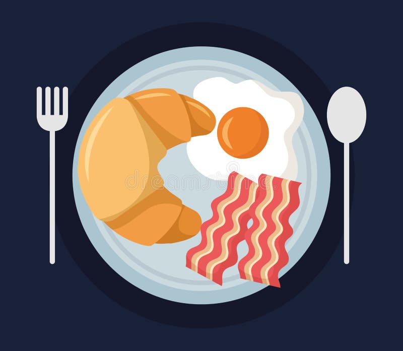 Breakfast Cooking Icons Flat Design Stock Illustration - Illustration ...