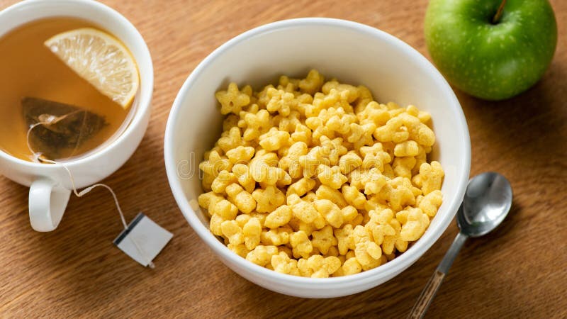 Breakfast : Corn Flakes with Blueberries Stock Photo - Image of liquid ...