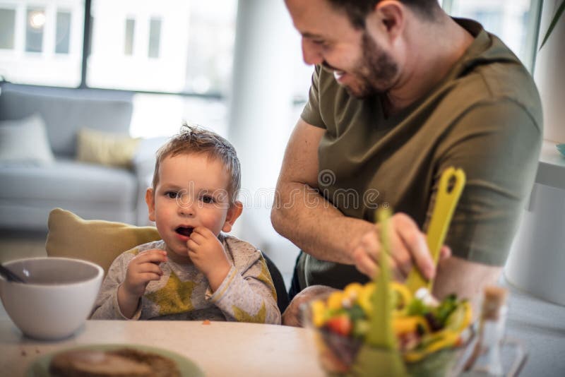 Breakfast with dad stock photo. Image of healthy, people - 180238024