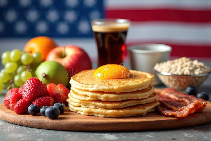 Breakfast Delights in America Stock Illustration - Illustration of ...