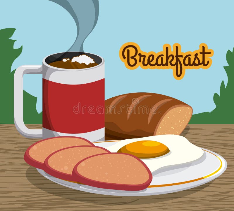 Breakfast design. stock vector. Illustration of food - 58386445