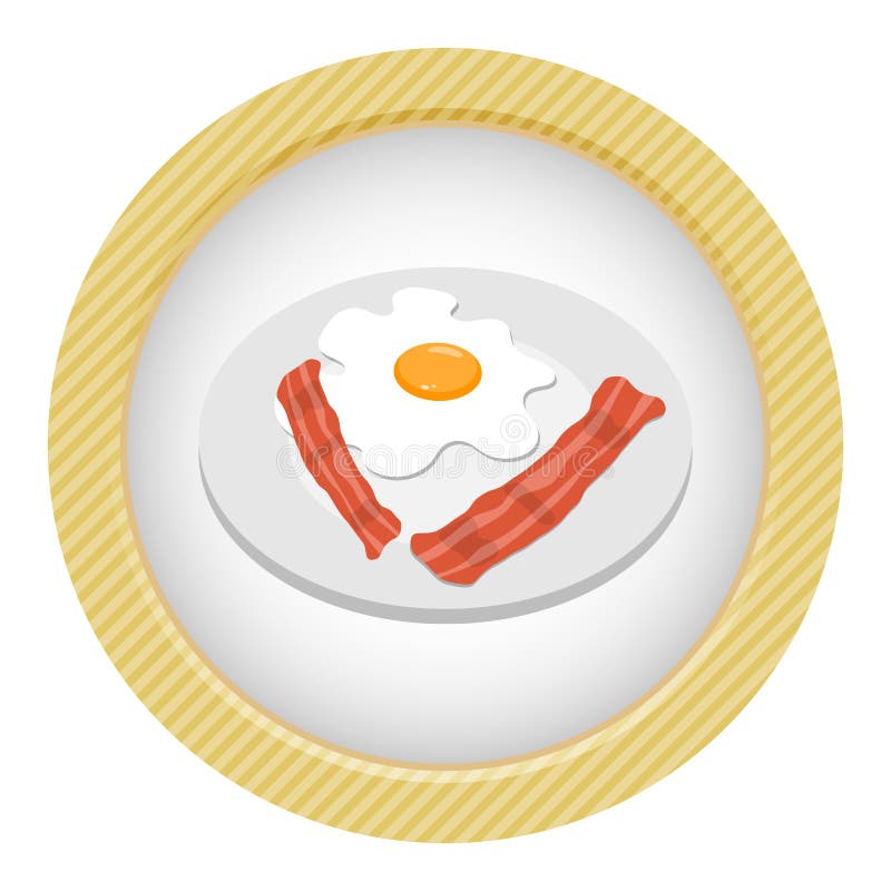 Breakfast egg with bacon stock vector. Illustration of background ...