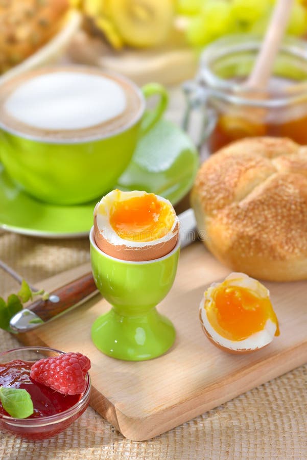 Breakfast with egg stock image. Image of good, board - 75055399