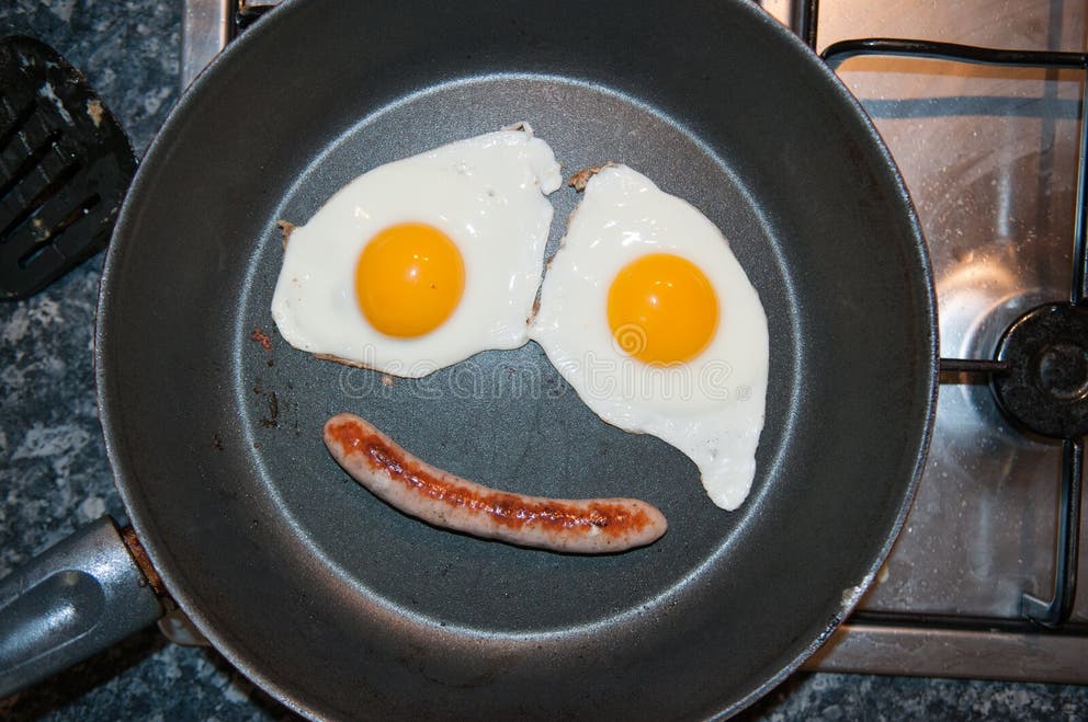 Breakfast face stock photo. Image of shape, fried, funny - 69093120