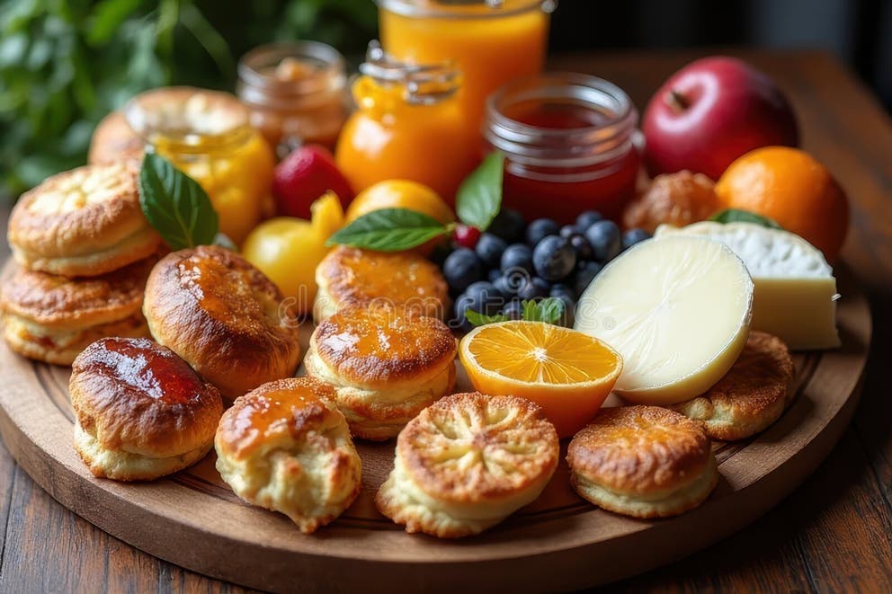 Breakfast Feast stock illustration. Illustration of jams - 377292527