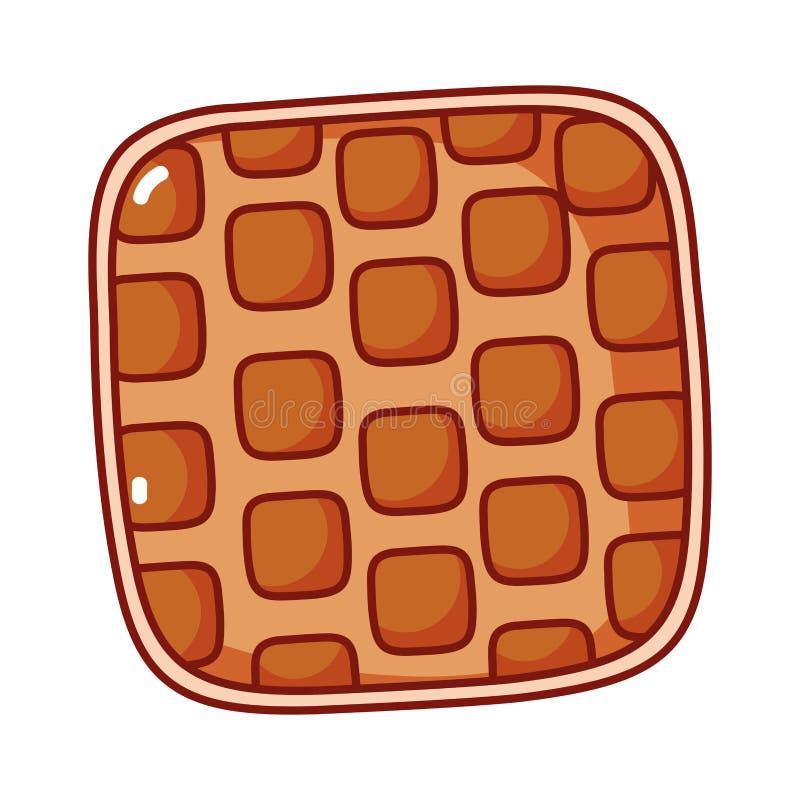 Breakfast Food Waffle Cartoon Isolated Icon Stock Vector - Illustration ...