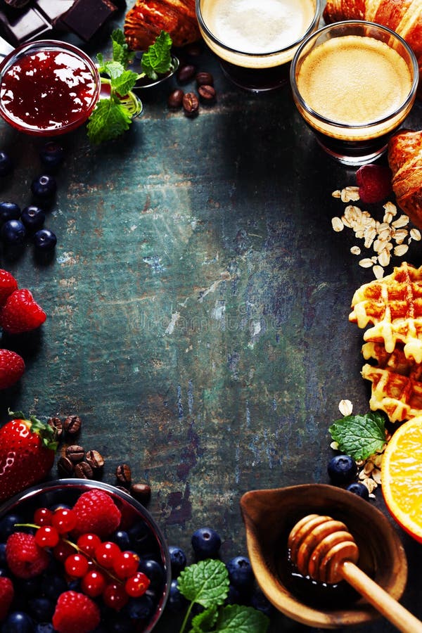 Breakfast frame stock image. Image of dark, cafe, oats - 41316407