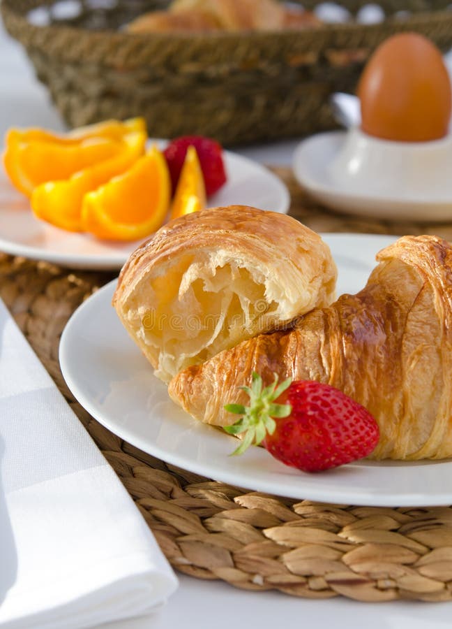 Breakfast with French Croissants Stock Image - Image of bakery, french ...