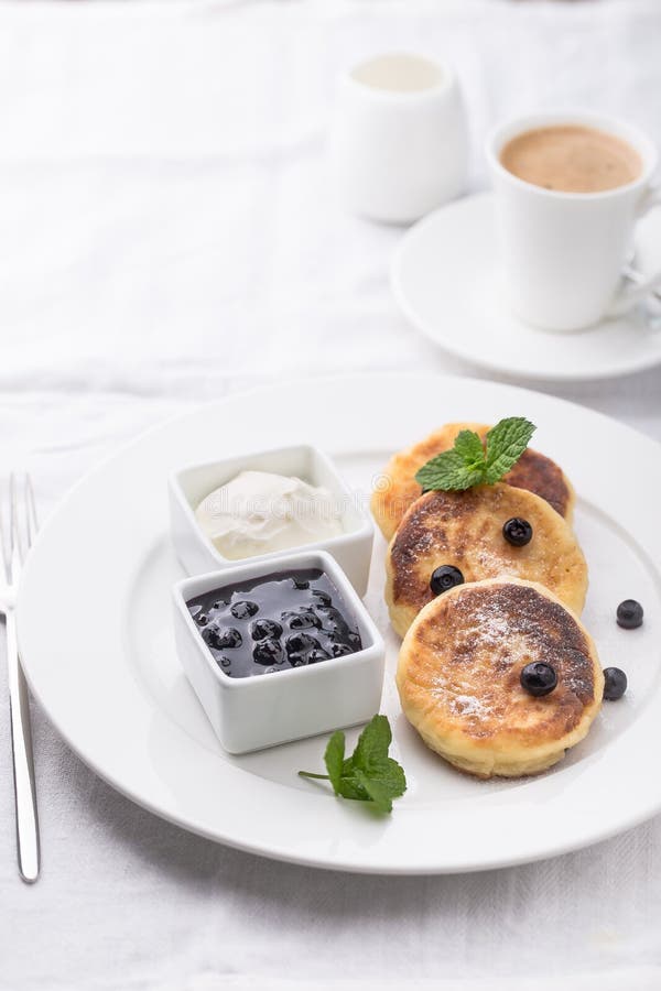 Fried Cottage Cheese Pan Cakes Stock Photo - Image of meal, mint: 126041292