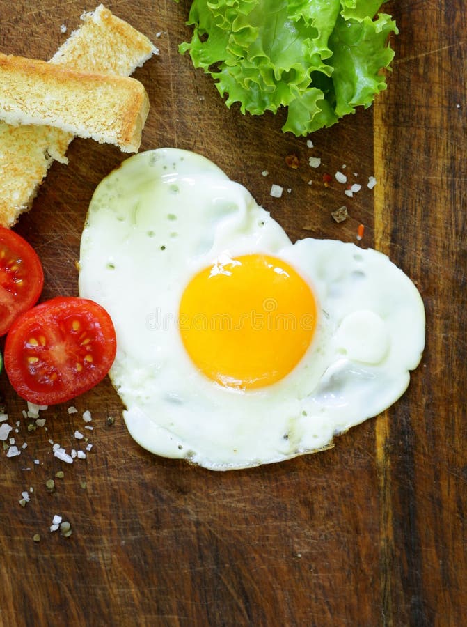 Fried Egg in the Shape of a Heart Stock Photo - Image of love, protein ...