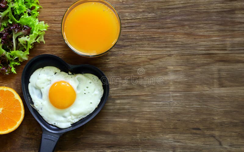 Fried Egg in the Shape of a Heart Stock Image - Image of nutrition ...