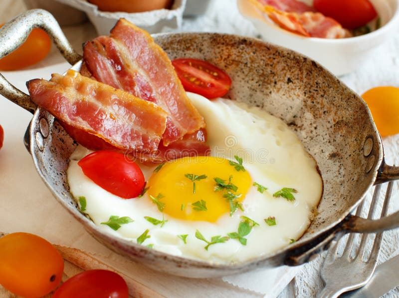 Breakfast with Fried Eggs and Bacon - Continental Breakfast Stock Image ... Breakfast with Fried Eggs and Bacon - Continental Breakfast Stock Image ...