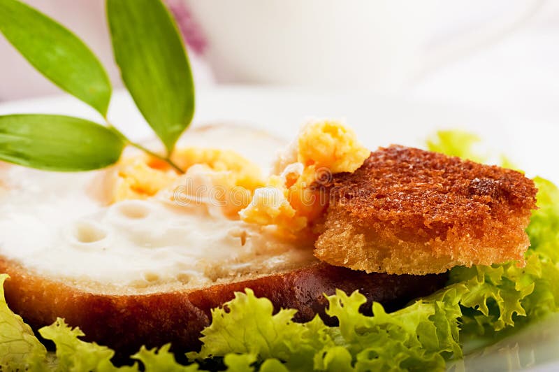 Breakfast from the Fried Eggs and Coffee, Provenca Stock Image - Image ...
