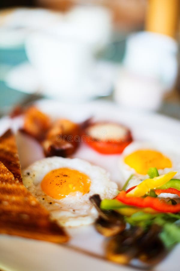 Breakfast with fried eggs stock photo. Image of mealtime - 39951812