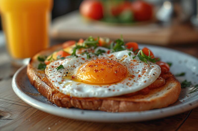 Breakfast Fried Eggs in a Plate Stock Illustration - Illustration of ...