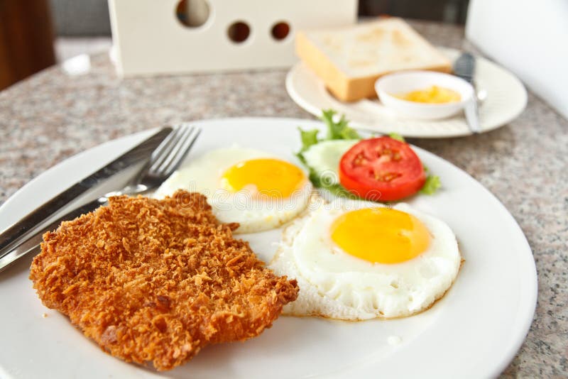 Breakfast stock photo. Image of food, fried, white, yellow - 31935098