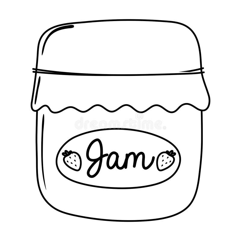 Breakfast Fruit Jam, Appetizing Delicious Food, Icon Line Style Stock ...