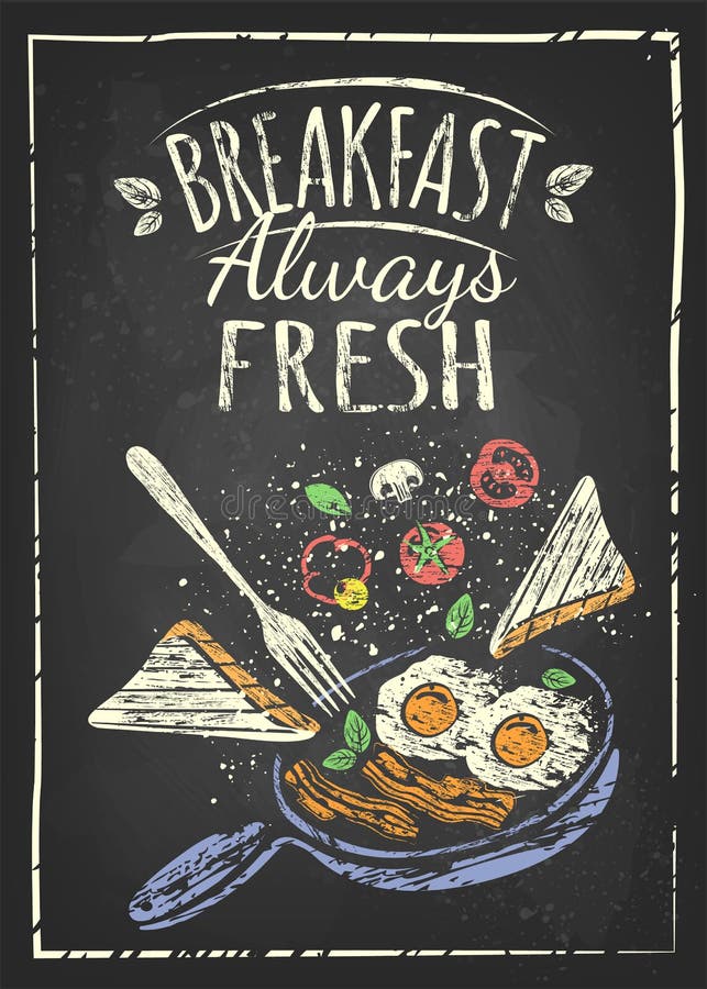 Breakfast poster stock vector. Illustration of barbecue - 120495213