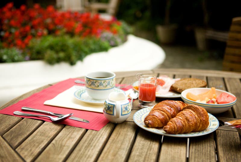 Breakfast in the garden stock image. Image of outdoors - 15452125