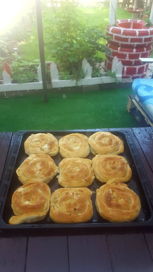 Breakfast in garden stock photo. Image of food, bakery - 185867810