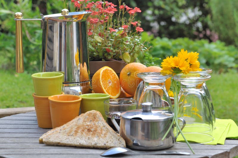 Breakfast in garden stock photo. Image of colors, breakfast - 41783584