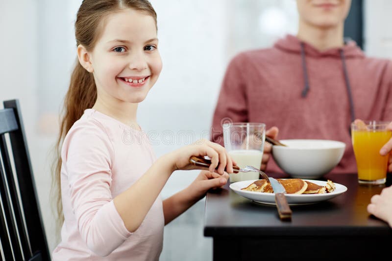 Breakfast of girl stock photo. Image of eating, dinner - 88111954