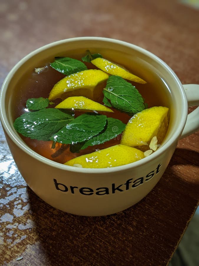 Breakfast Good Morning Tea Lemon Mint Stock Image - Image of good ...