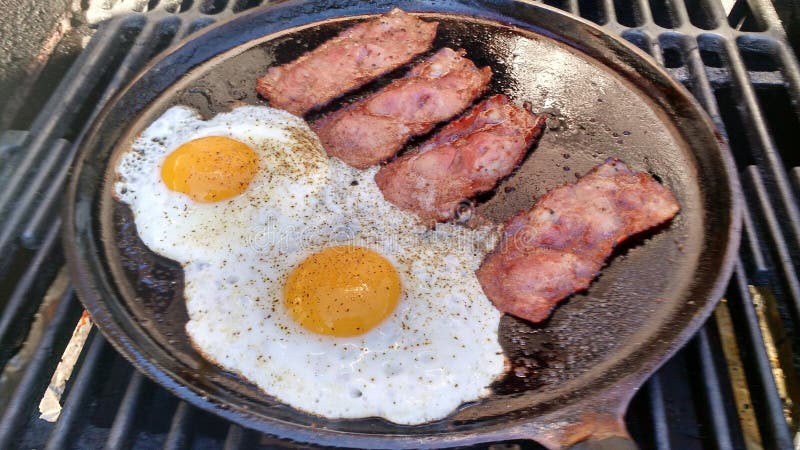 Breakfast on Grill stock photo. Image of grill, grate - 168657410