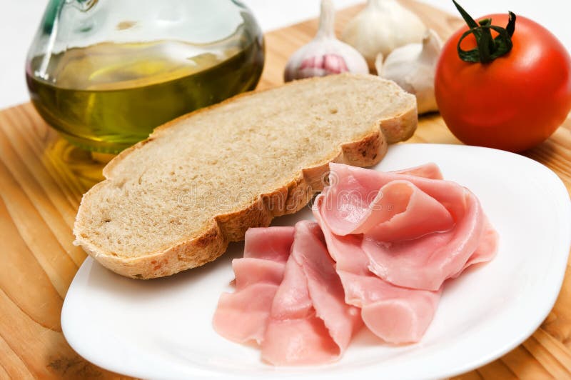 Breakfast with ham stock image. Image of diet, ingredient - 9086365