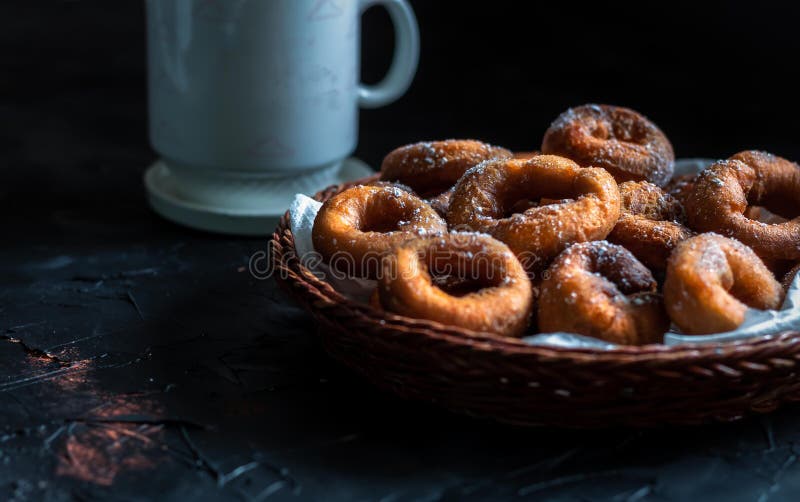 Breakfast with Homemade Doughnuts Stock Photo - Image of bakery, lemon ...