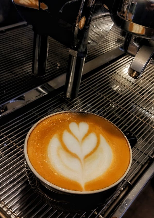 Breakfast with Hot Cappuccino Served with Latte Art Stock Image - Image ...
