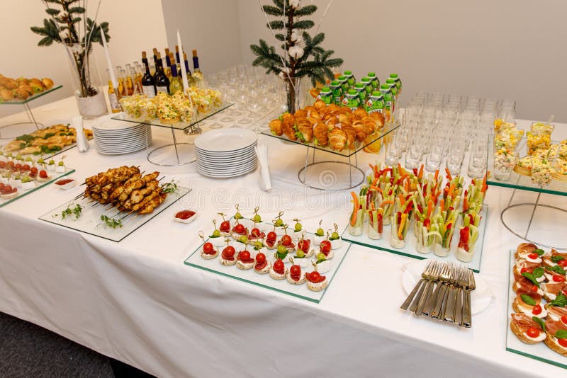 Breakfast in the Hotel. Various Buffet Snacks. Stock Image - Image of ...