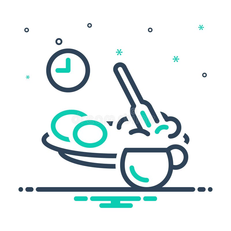 Mix Icon for Breakfast, Morning and Food Stock Illustration ...