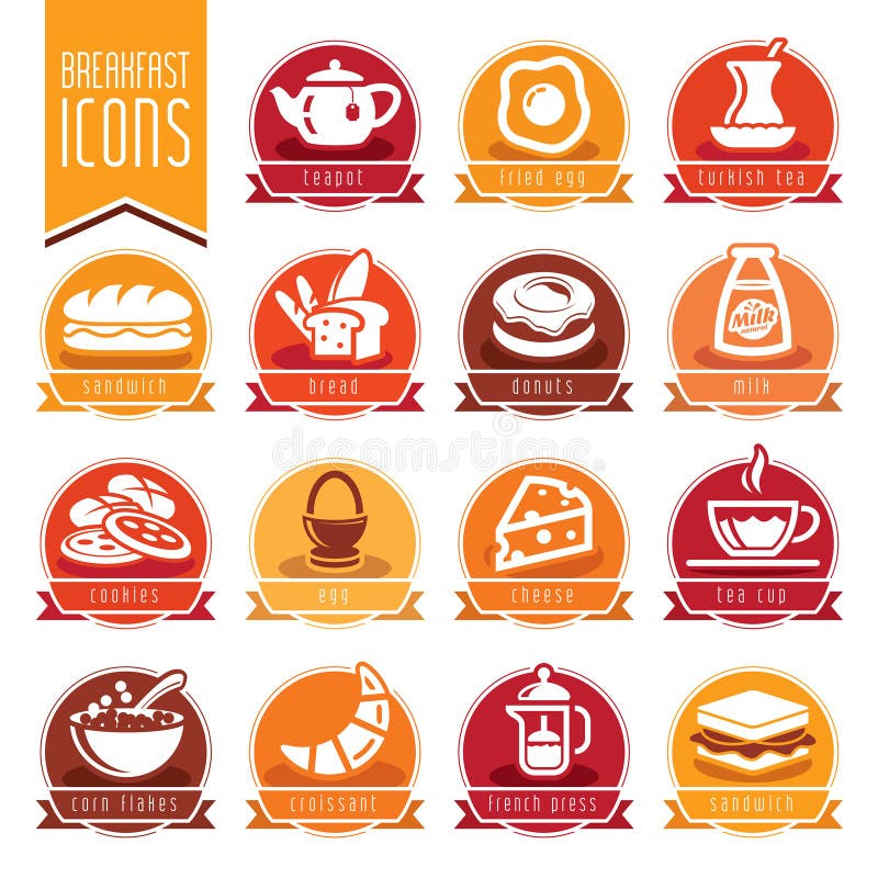 Breakfast icon set stock vector. Illustration of collection - 70402337