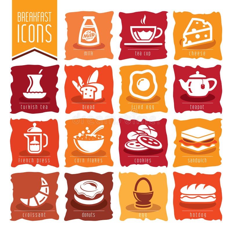 Breakfast icon set stock vector. Illustration of french - 70402778