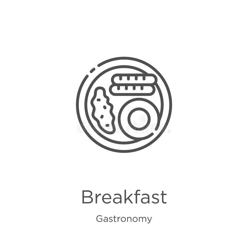 Breakfast Icon Vector from Gastronomy Collection. Thin Line Breakfast ...