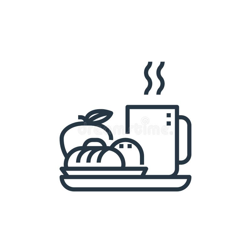 Breakfast Icon Vector from Hotel Essentials Concept. Thin Line ...