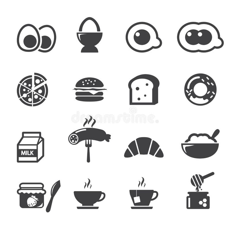 Breakfast Icons stock vector. Illustration of toast, icon - 20245274