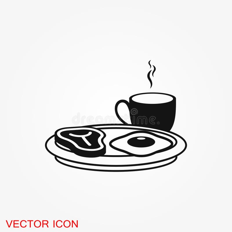 Breakfast Icon. Vector Symbol on a Background Stock Illustration ...