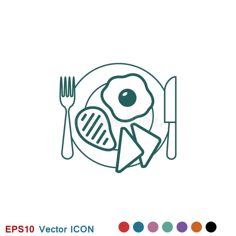 Breakfast Icon. Vector Symbol on a Background Stock Illustration ...