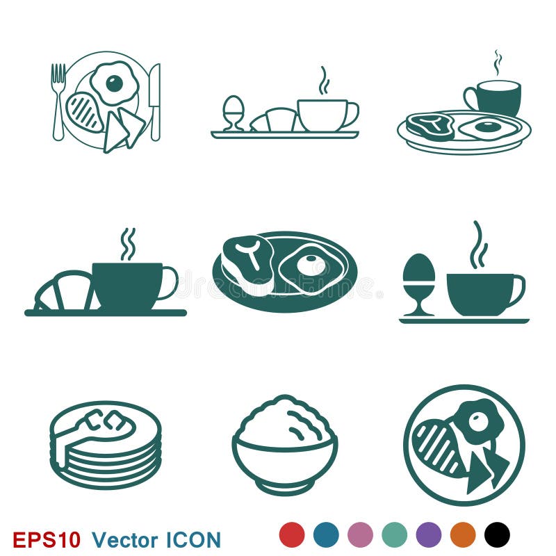 Breakfast Icon. Vector Symbol on a Background Stock Illustration ...
